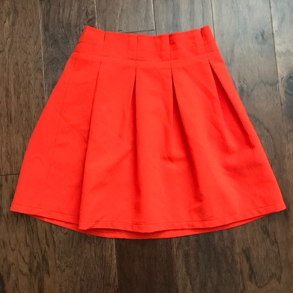 Moon | Skirts | Beautiful Moon Orange Pleated Mini Skirt | Poshmark